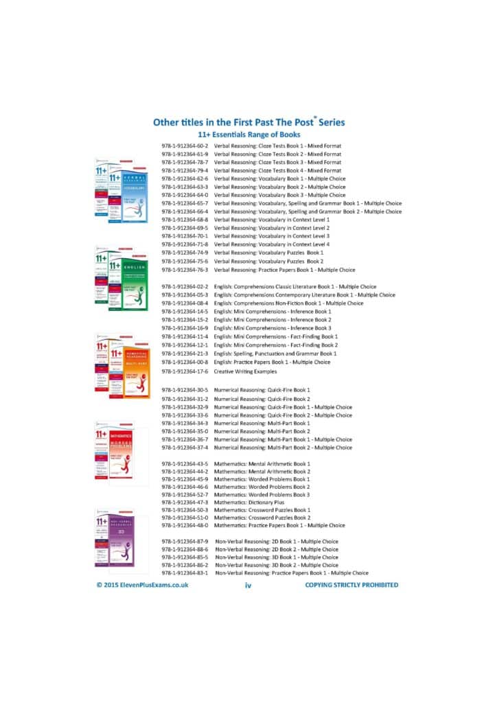 11+ Essentials - Verbal Reasoning: Vocabulary Book 3 (First Past the ...